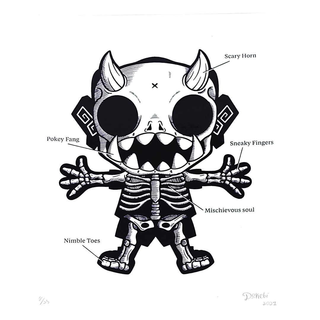 NYCC Exclusive Doke-Bones Print (Maroon) by Chris Dokebi – Stormy Vault